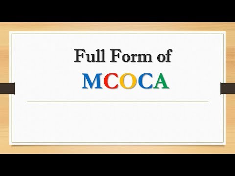 Full Form of MCOCA || Did You Know?