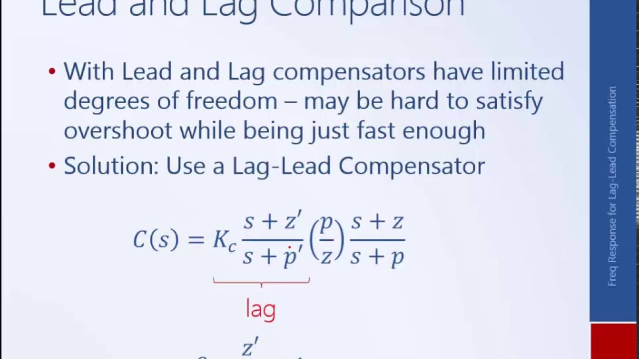 Controls II: Module 16 - Designing Lag-Lead Compensators in the Frequency Domain