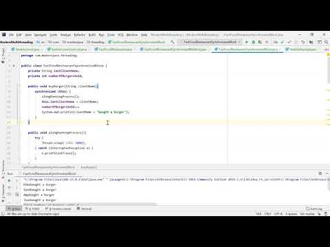 Java example of synchronized blocks