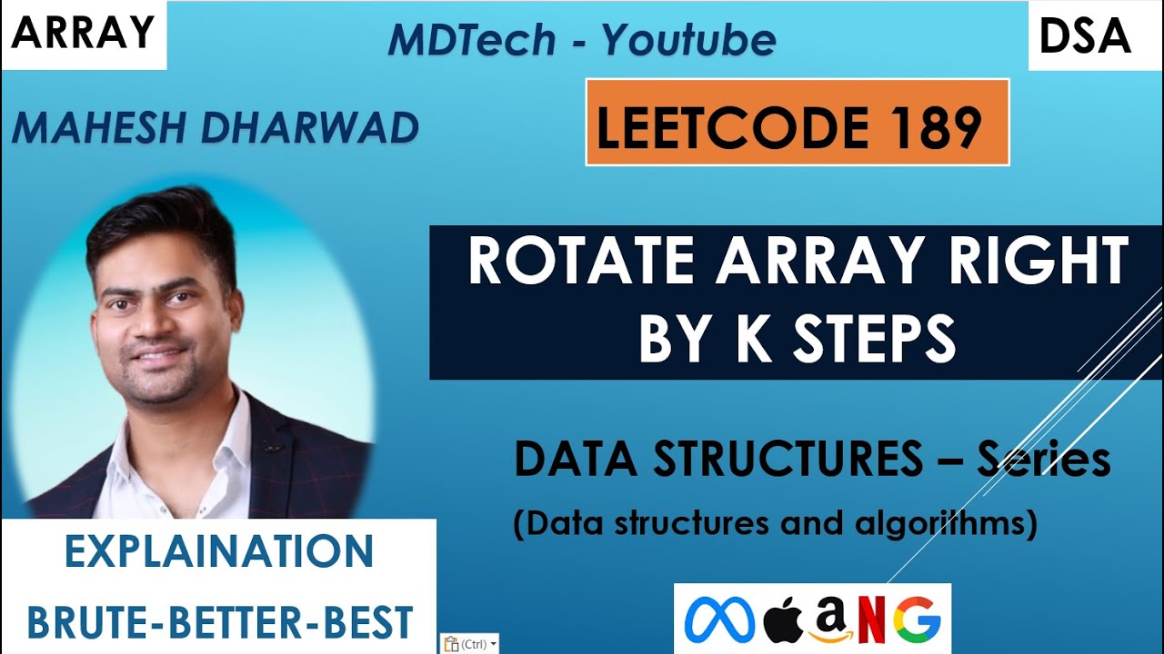 Rotate Array | Leetcode 189 | Java | Array | Rotate Array right by k steps