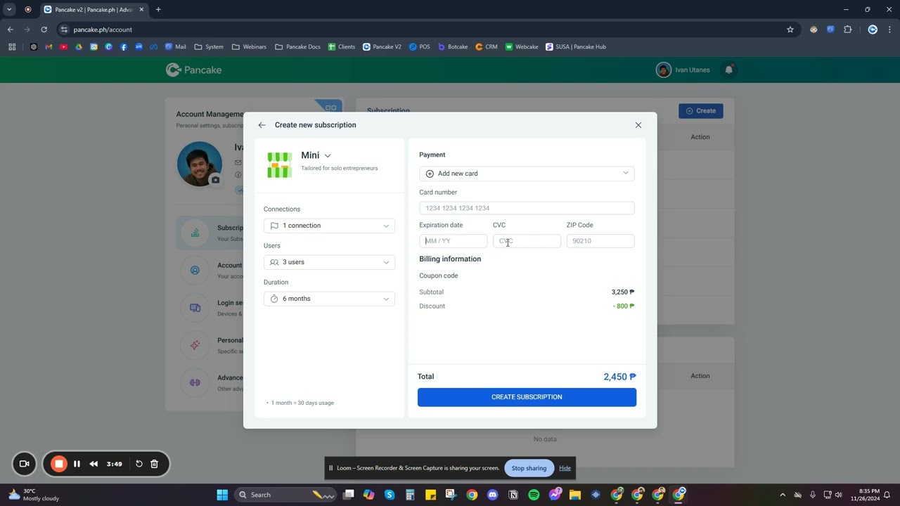 Pancake Subscription Tutorial V2
