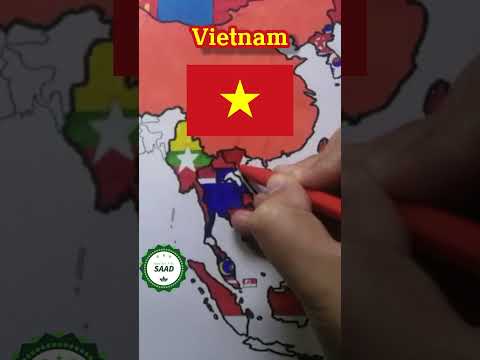 Vietnam flag map drawing | Bản vẽ bản đồ cờ Việt Nam