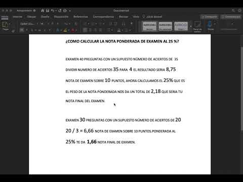 ¿ COMO CALCULAR LA NOTA PONDERADA DE EXAMEN AL 25 % ?