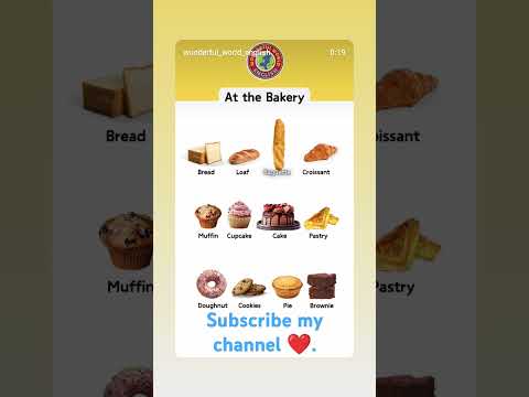 Bakery items names in english # learn english #vocabulary #spokenenglish #englishlanguage#viralshort