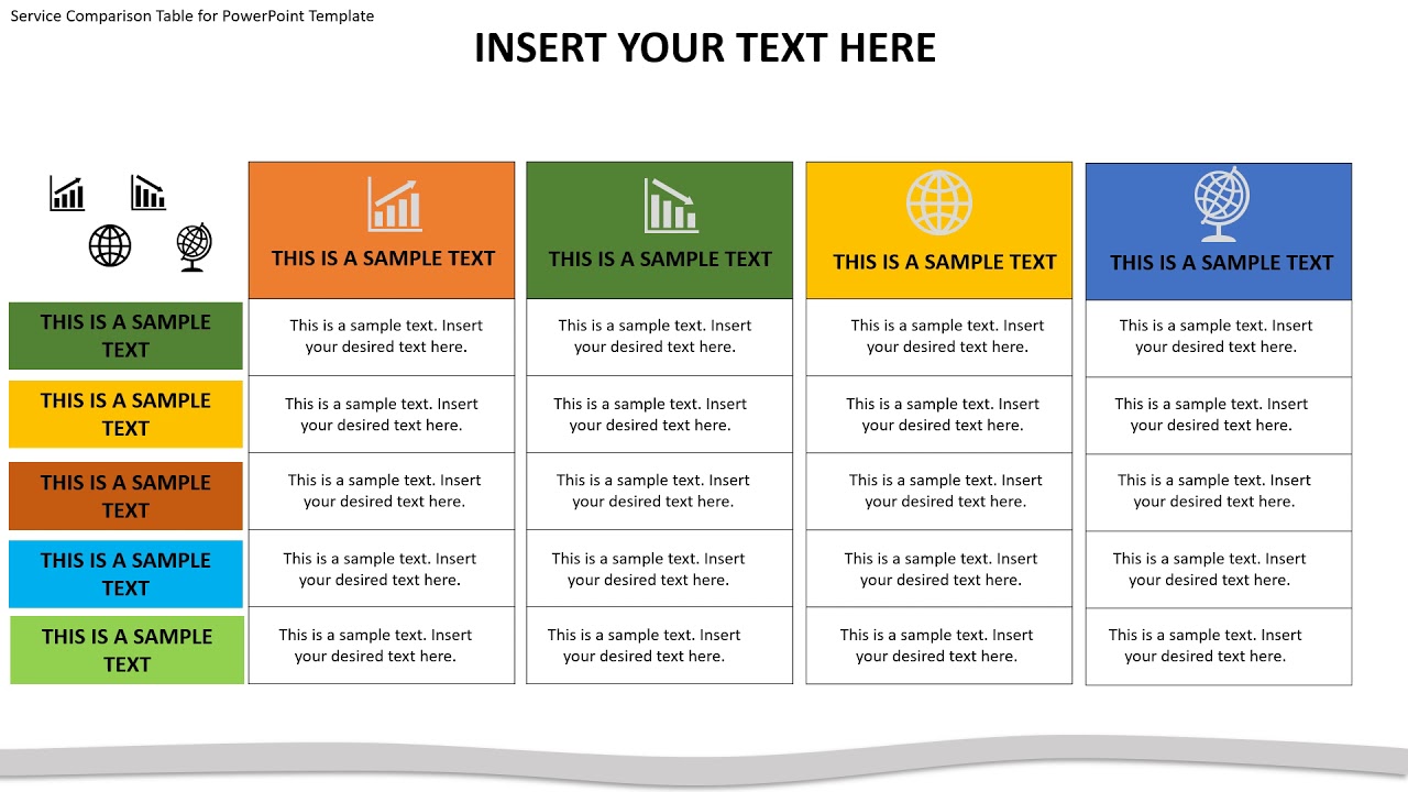 Service Comparison Table for PowerPoint Template