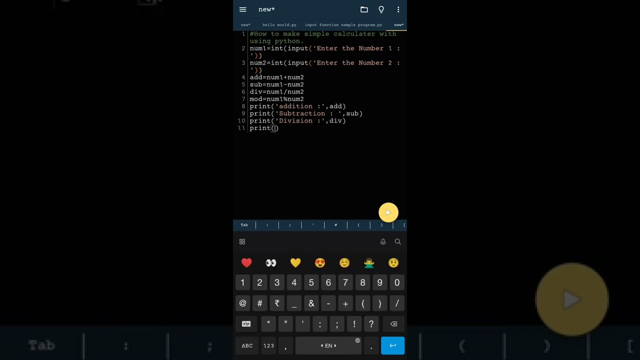 basic calculator python program #3