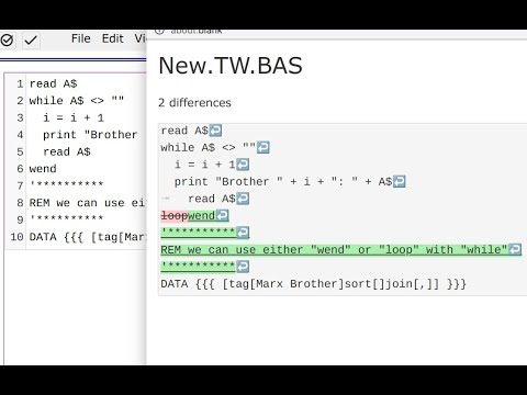 BASIC Anywhere Machine update: CodeMirror + Diff Viewer