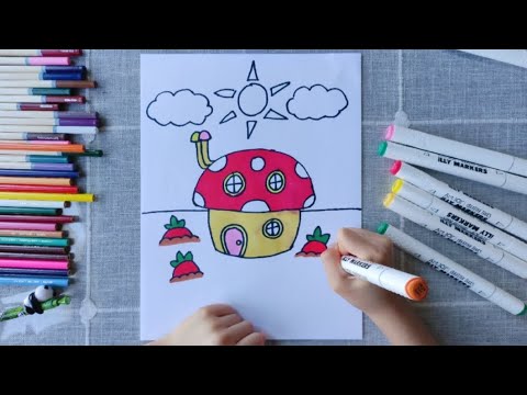 How to Draw a Cute Mushroom House