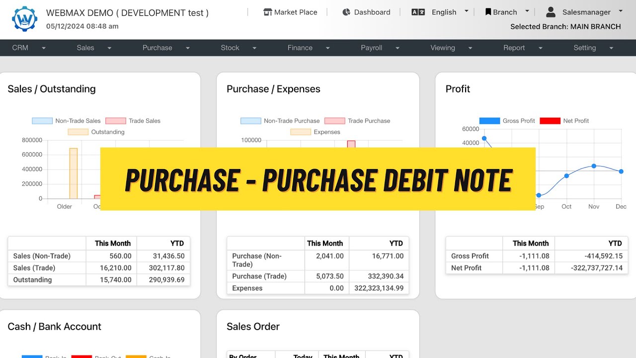 (ENG) Purchase - Purchase Debit Note (Webmax ERP System) (V3)