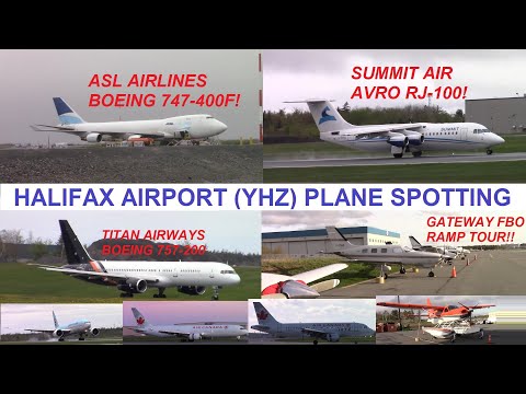 57 Minutes of Halifax Stanfield International Airport (YHZ) Plane Spotting Action! - Boeing 747!!!
