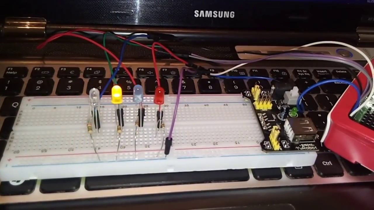 Raspberry pi GPIO control 1..24 LED PYTHON matrix