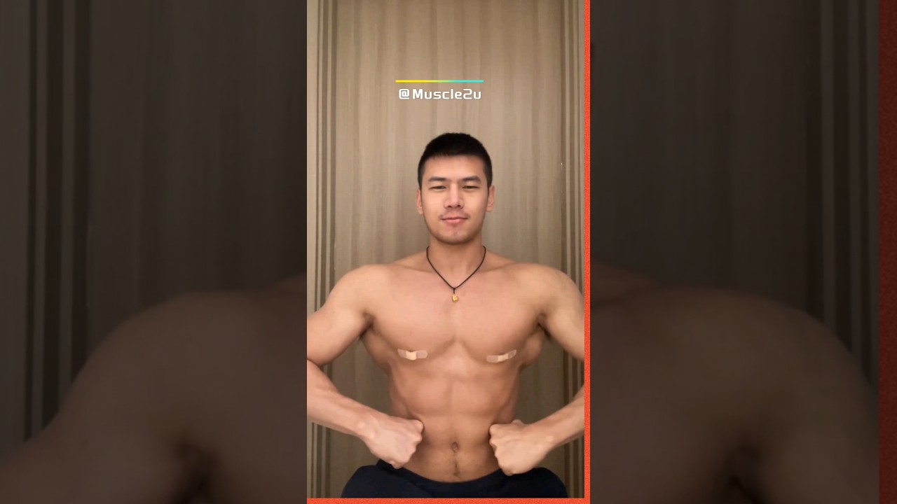 Very handsome Chinese fitness man #muscle #abs