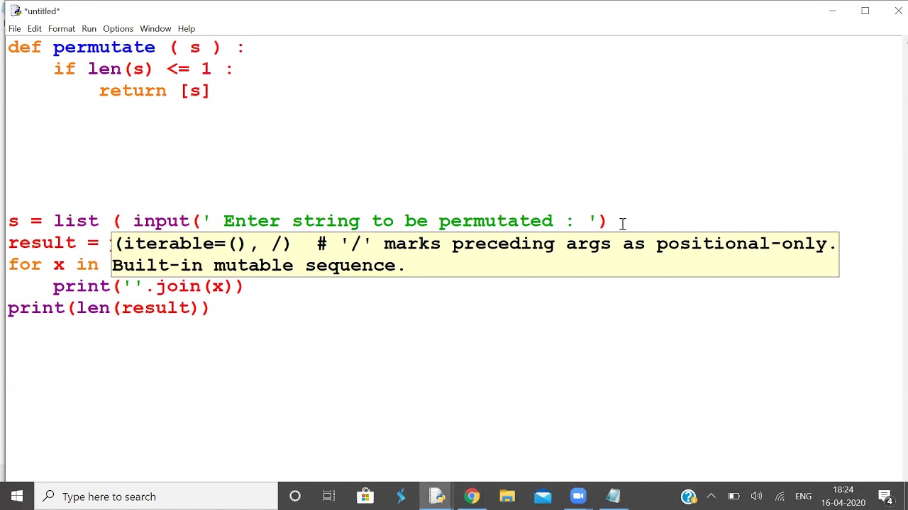 permutations of a string using recursive backtracking algorithm