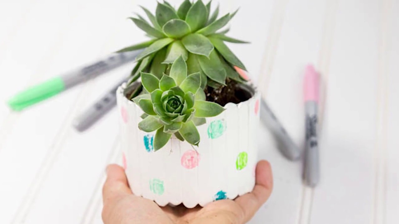 DIY Popsicle Stick Planter Tutorial – Easy Popsicle Stick Craft!