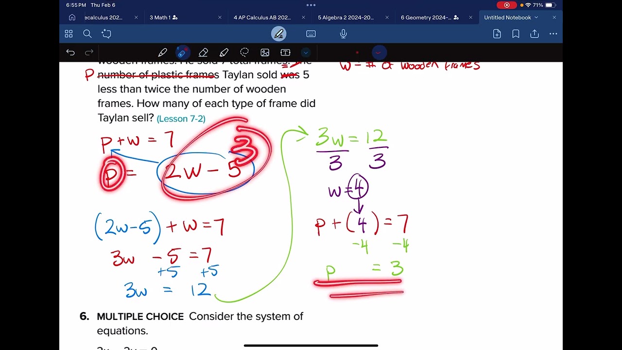 Integrated Math 1 Practice Test 7