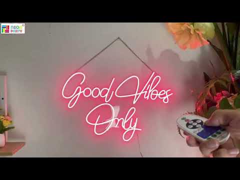 Unboxing and Demo: Good Vibes Only LED Neon Sign - Illuminate Your Space!
