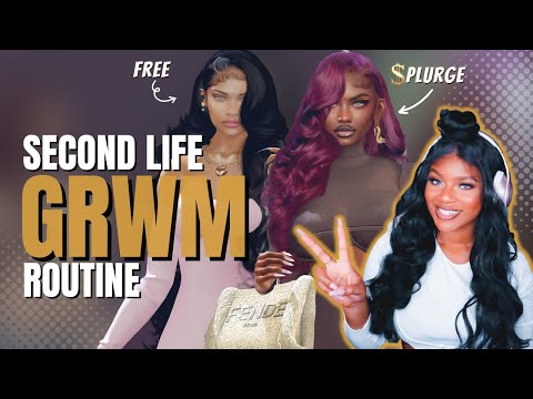 Second Life GRWM Routine - Free & Splurge Full Outfits + Lotus Giveaway