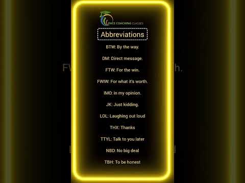Abbreviations used in chat | Text Abbreviations List |Short form of words in chat | #shorts #english