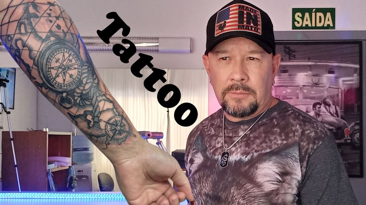 TATUAGEM DE BÚSSOLA | tatuagem de corda bússola e rosa dos ventos no braço sombreadas.