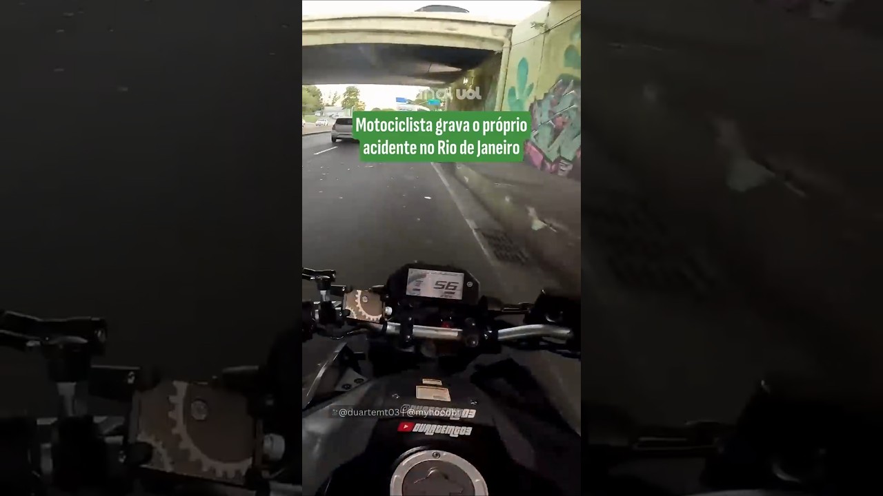Caught on camera: Motorcyclist's camera records his own collision caused by a sudden maneuver in ...