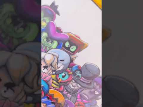 Day 66 Drawing EVERY Brawler - R-T🤯(complete artwork) #shorts #brawlstars #drawing