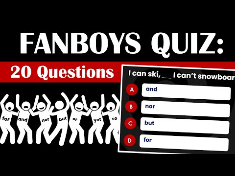 FANBOYS QUIZ on Coordinating Conjunctions | 20 Questions and Answers