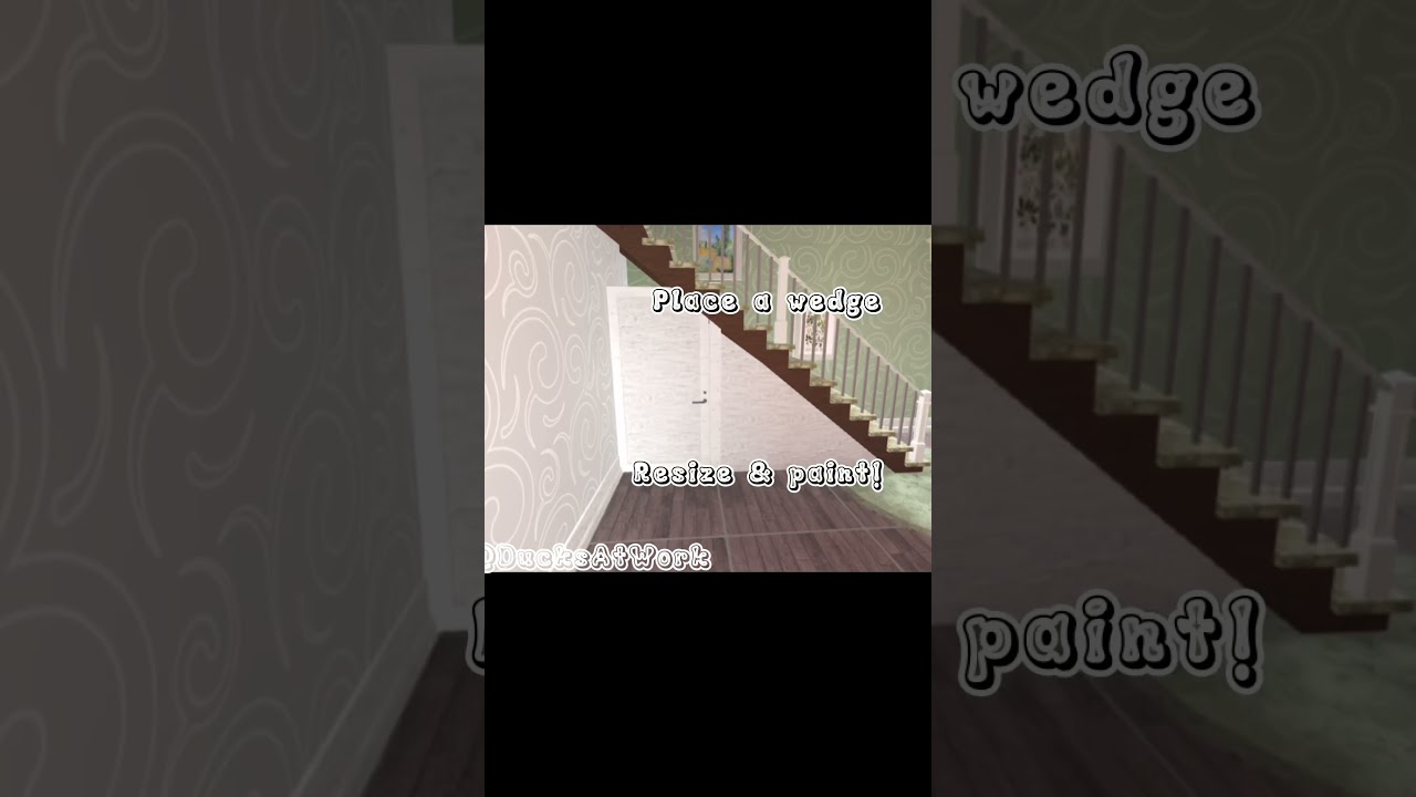 tutorial how to make a room under the stairs in bloxburg #bloxburg #tutorial #aesthetic #shorts