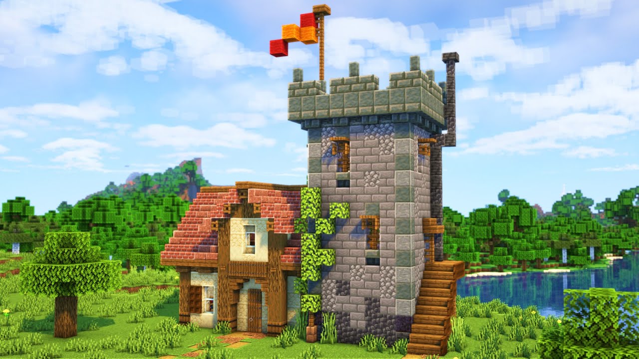 Minecraft | How to build a Starter Castle - Minecraft Builders