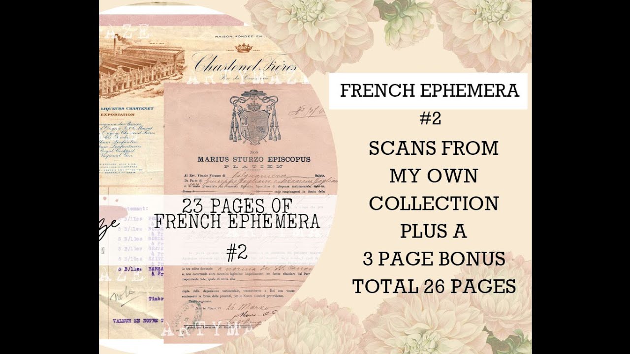FRENCH EPHEMERA #2  Digital kit.  Scans of my own Collection PLUS Bonus