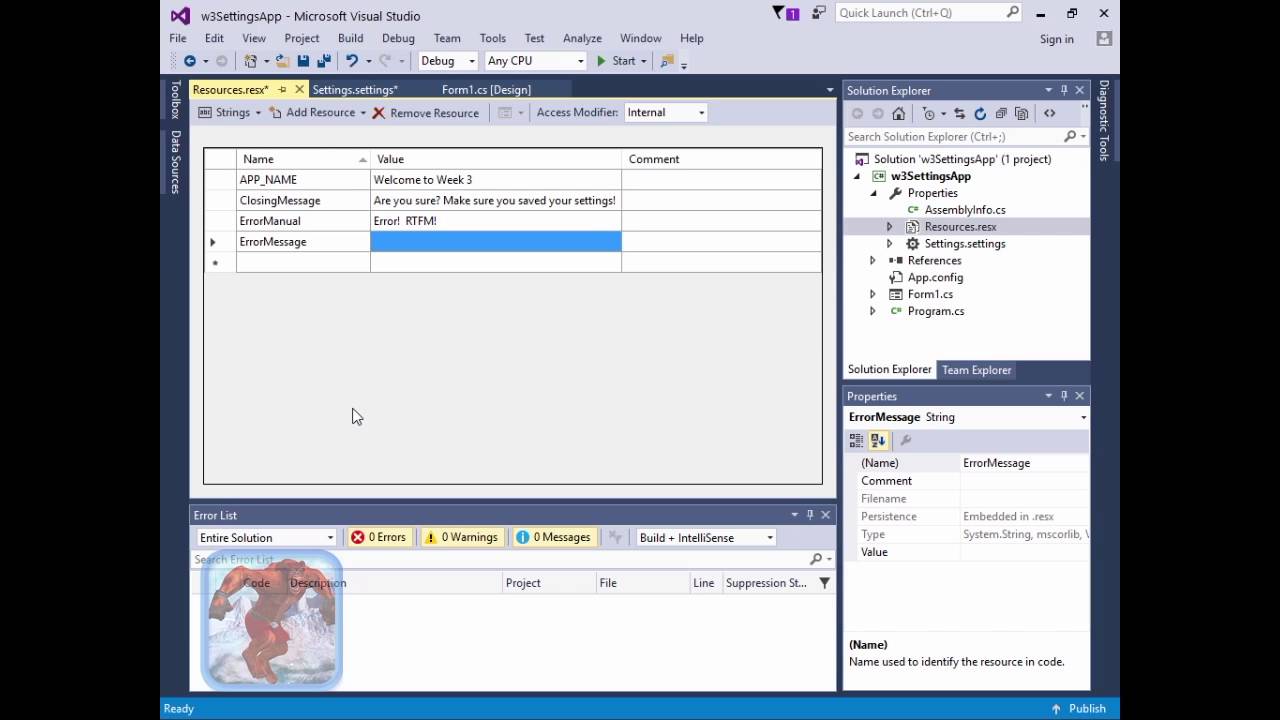 Learn C#.Net Module 3 - The Settings App