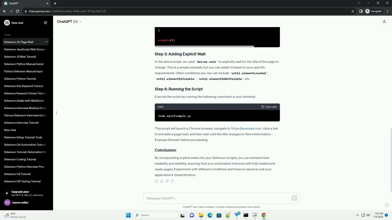 selenium javascript wait for page to load