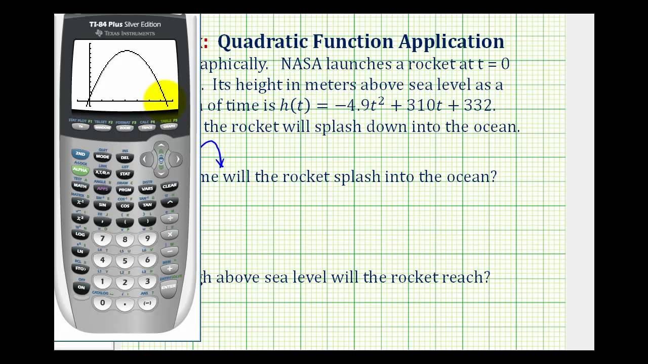 Ex:  Quadratic Function Application Using a Graphing Calculator - Rocket Launch