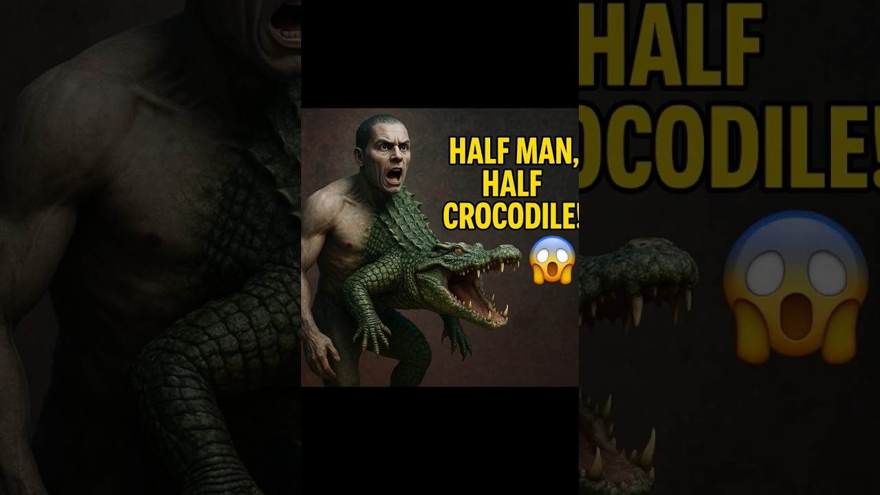 “Half Human, Half Crocodile – You Won’t Believe This!”#shorts #CrocodileMan  #HybridCreature  #AI