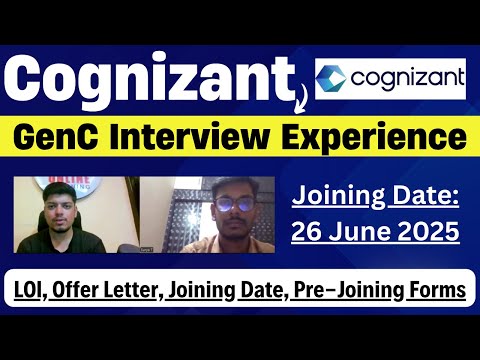 🔥Cognizant GenC Interview Experience |Cognizant Offer Letter, Joining Date, Pre-Joining Form Process