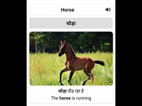 Horse meaning in hindi | Visual Meaning | Word Meaning | Pronunciation | Sentence Making | #shorts