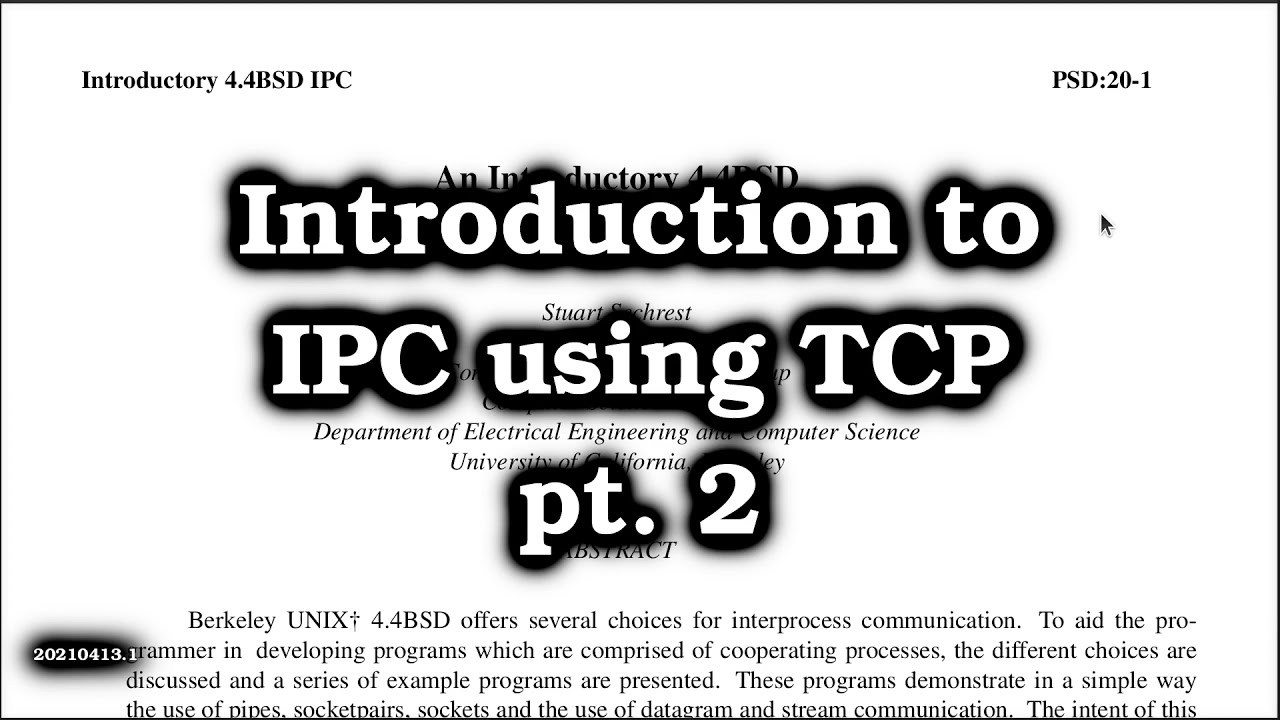 Intro to Inter-Process-Communication Using Berkeley Sockets pt. 2
