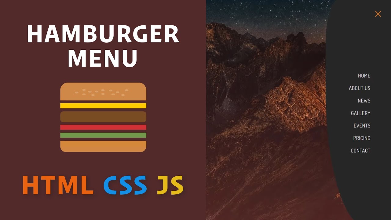 Hamburger Menu with HTML, CSS, and JavaScript / Cool Hover Effects with ::after and ::before
