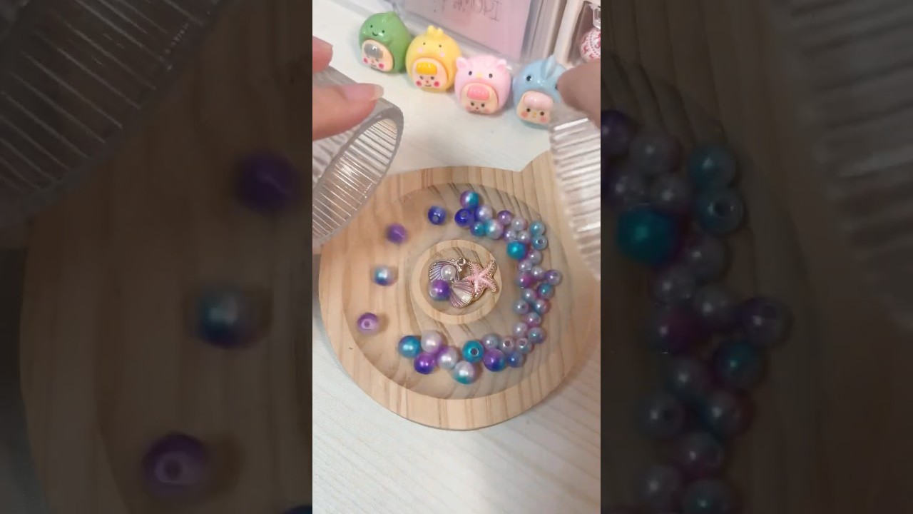 Mermaid Pearl beads🧜🏻‍♀️💘 #beads #bracelet #diy #handmade #asmr #accessories