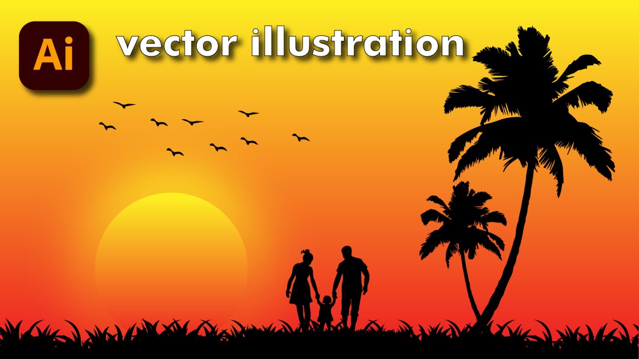 silhouette Vector Illustration Tutorial | illustrator tutorial | @JA_GRAPHICS