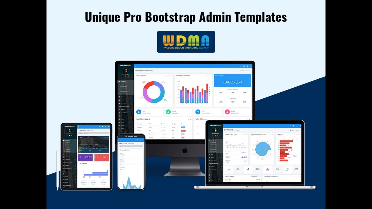 Unique Pro – Fully Responsive Admin Dashboard Templates Bootstrap