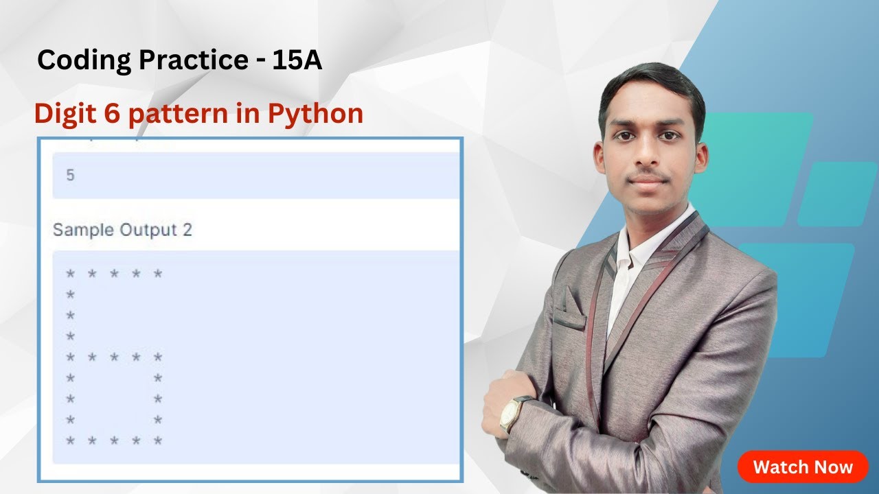 DIGIT 6 Star Pattern Program in Python | Coding Practice 15B | Star Pattern Program |  @NxtWaveTech