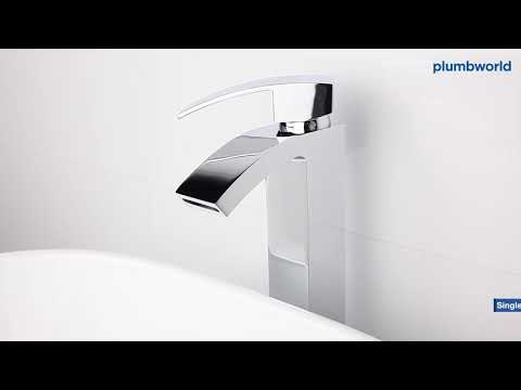 Mono High Rise Tall Basin Sink Mixer Tap Curved Spout Single Lever ...