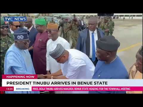 President Tinubu Arrives In Benue State