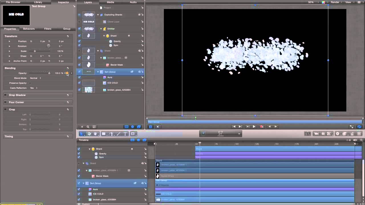 Apple Motion 5 Tutorial - Exploding Ice Text (Part 2.2)