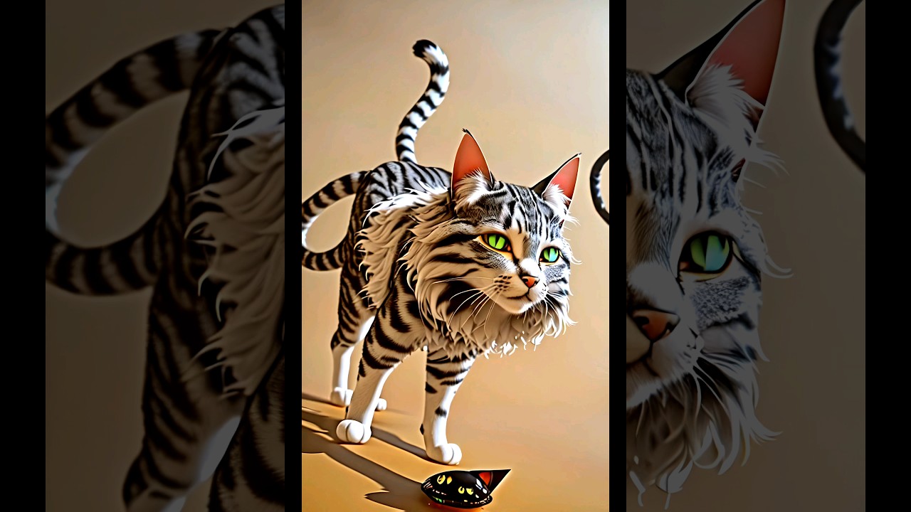 Psychedelic cat, lost world,  stable diffusion art