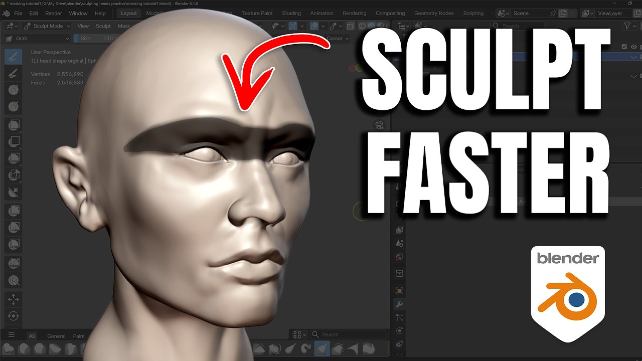 Blender 5.1 Masking: The Secret Weapon for Digital Sculpting