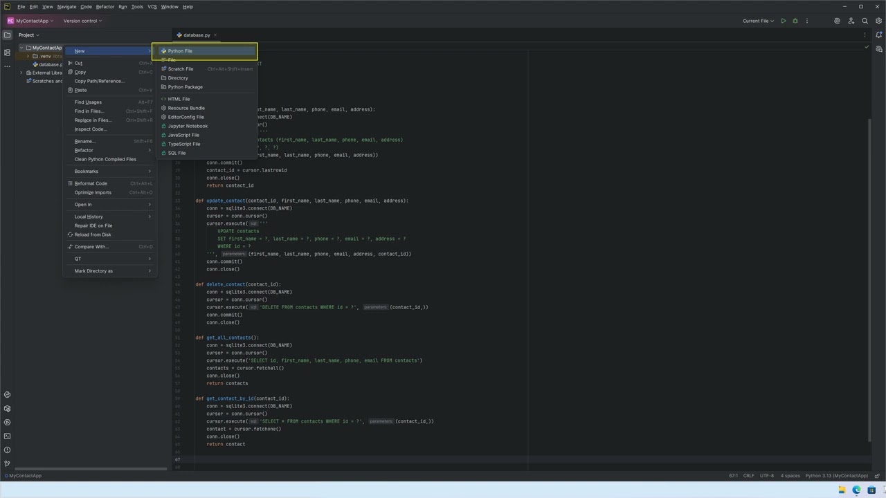 Implementing a Contact Management App in Python part 1