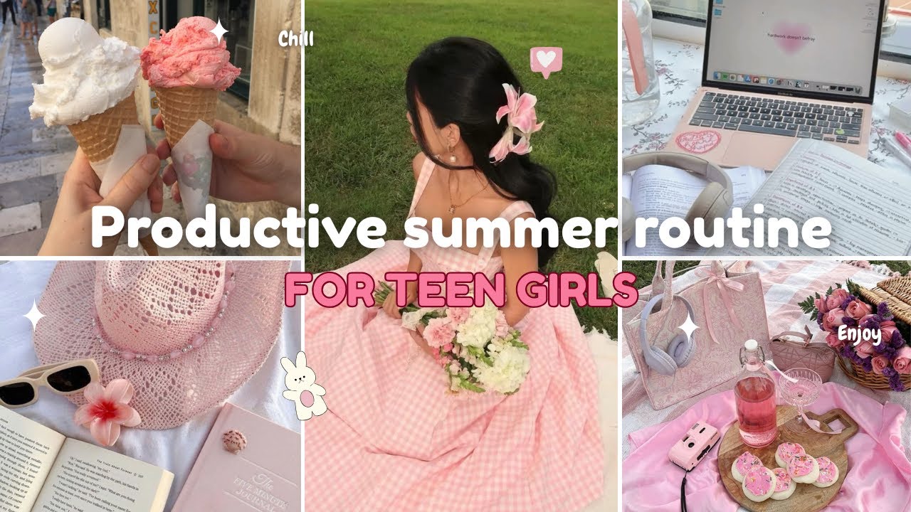 Productive full day summer routine for Teens ✨🌷 I Step by step realistic and fun guide ⋆｡‧˚ʚ🍒ɞ˚‧｡⋆