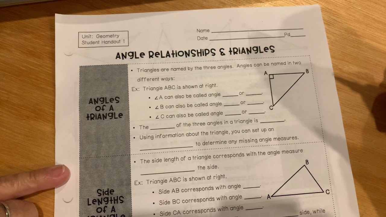 Angle Relationships and Triangles Notes