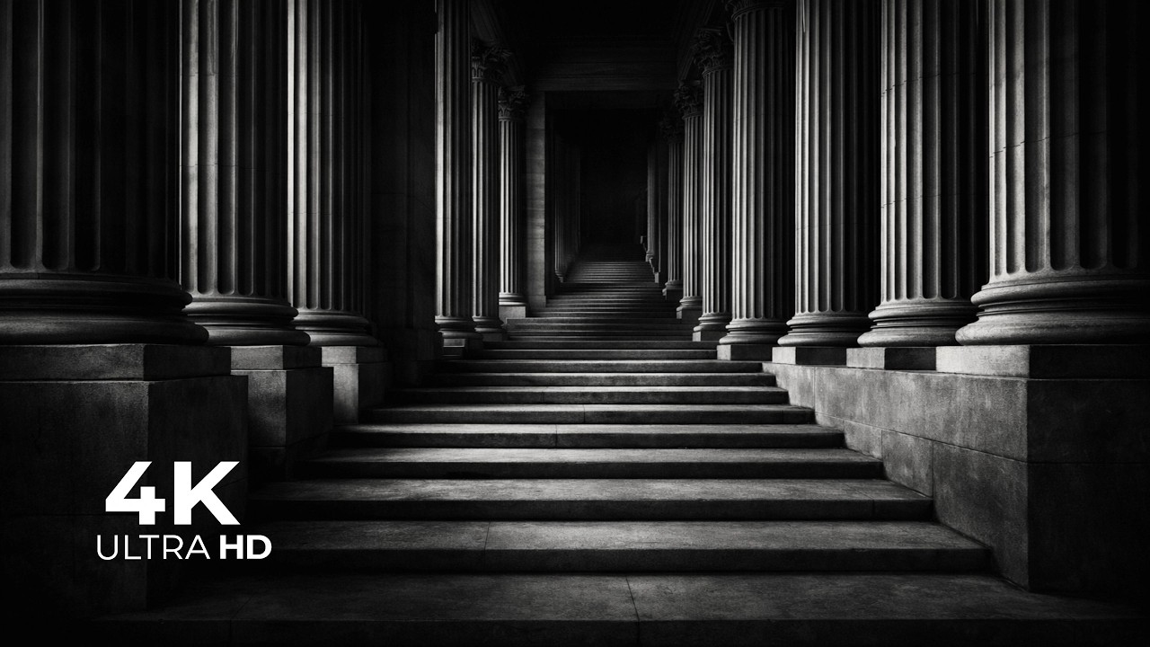 4K Ancient Marble Column Majestic Corridors 🏛️ | Ultra HD Dramatic Classical Architecture Wallpaper